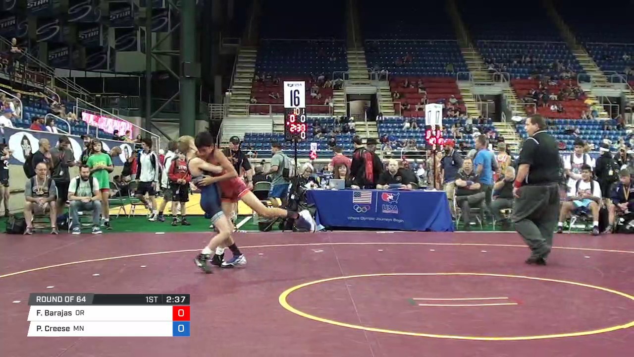 Cadet GR 100 Round of 64 - Freddy Barajas (OR) vs. Paxton Creese (MN ...