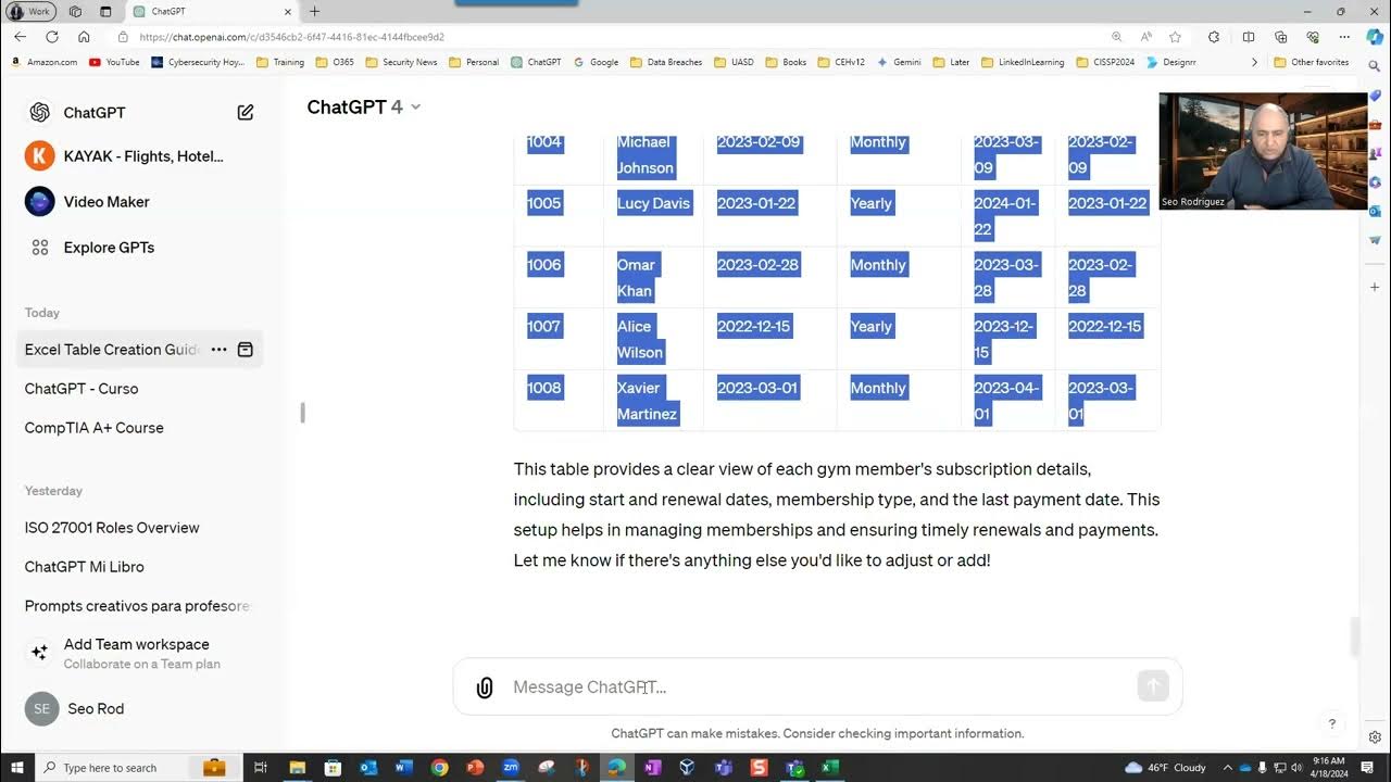 Tutorial1-How to create tables for Excel or Google Sheets using ChatGPT ...