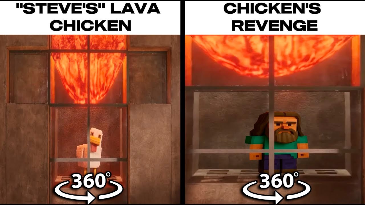 360° VR "Steve's" Lava Chicken but Chicken Revenge on Steve - YouTube