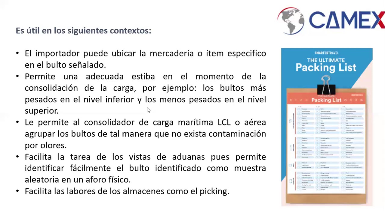Documentación de Comercio Exterior - Sesión 5 - Packing List - YouTube