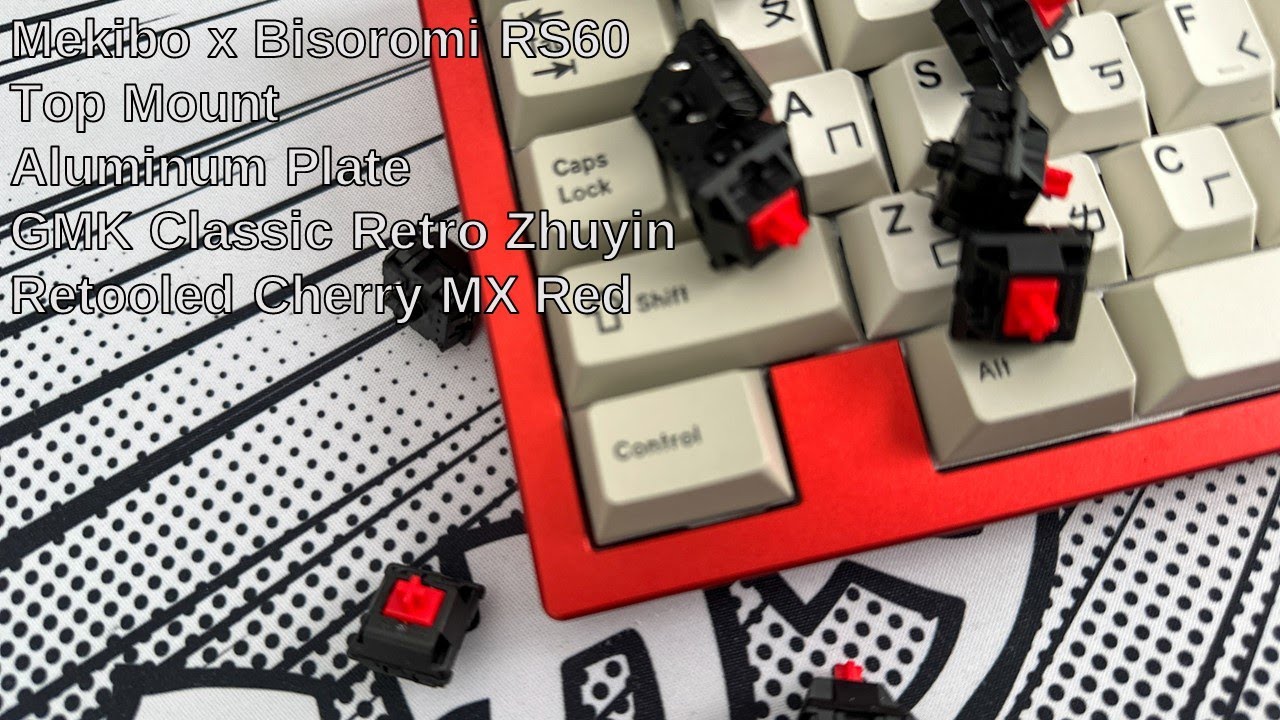 Mekibo x Bisoromi RS60 | Aluminum Plate | Retooled Cherry MX Red ...