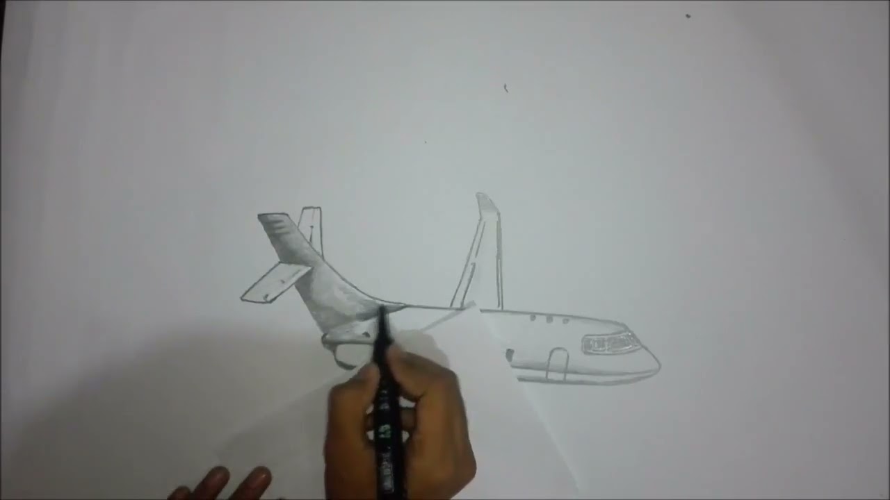Drawing Airplane 3d flight illusion cool drawing - YouTube