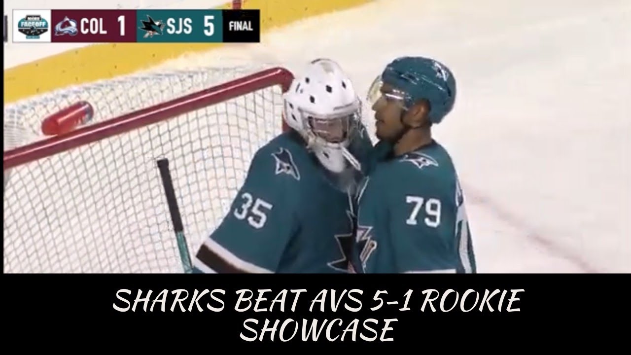 SHARKS BEAT AVS 5-2 IN ROOKIE SHOWCASE - YouTube