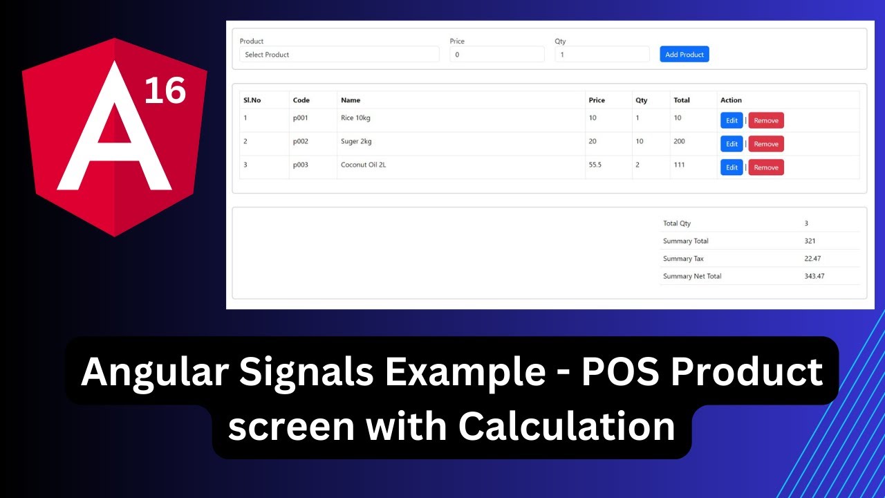 Angular Signals Real Time Example Pos Product Add Screen With Calculation Angular Signal