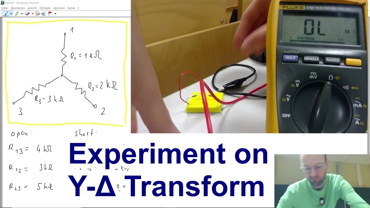Experiment on the star-delta transformation of a resistive network with ...