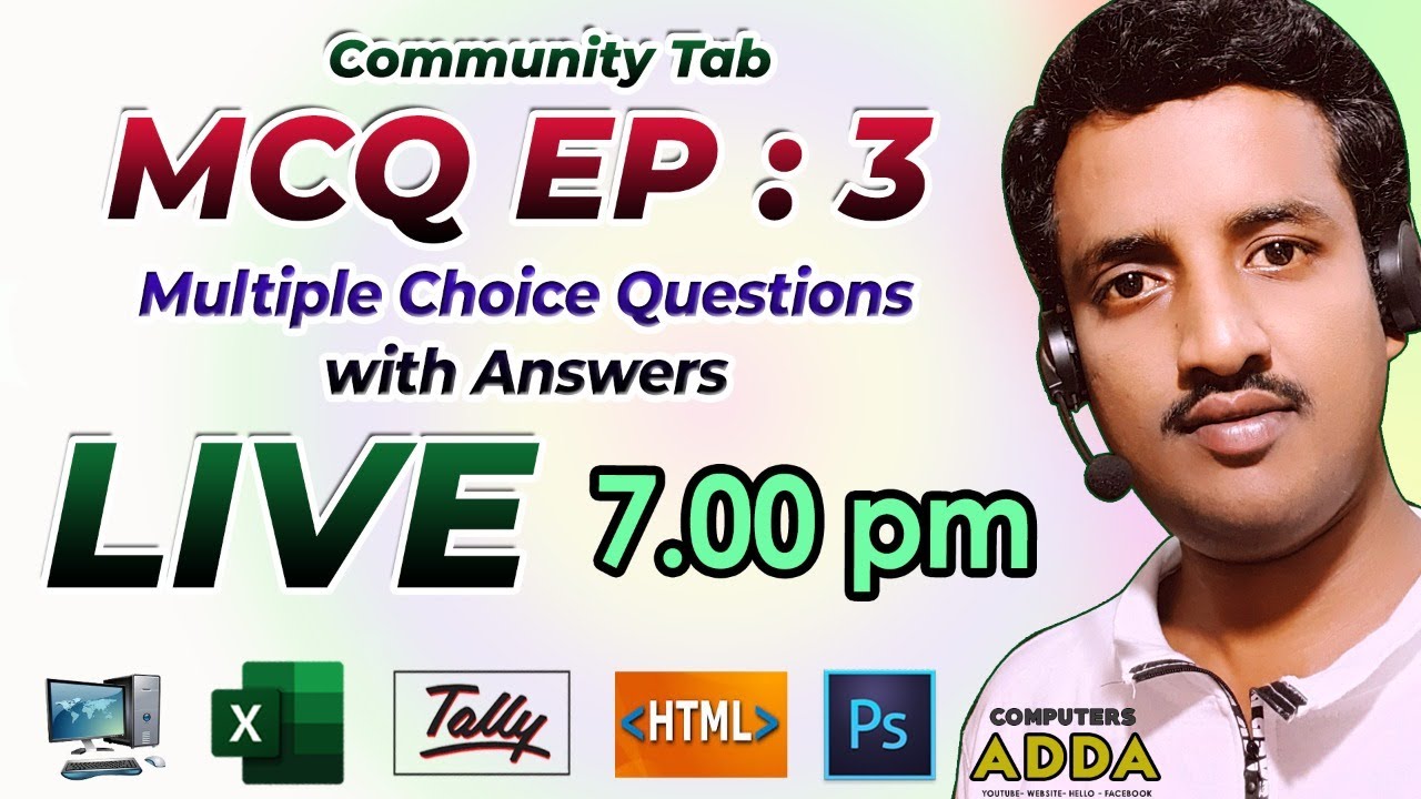 🔴 LIVE - A.Durga Prasad - # 3 - MCQ Questions & Answers on Community ...