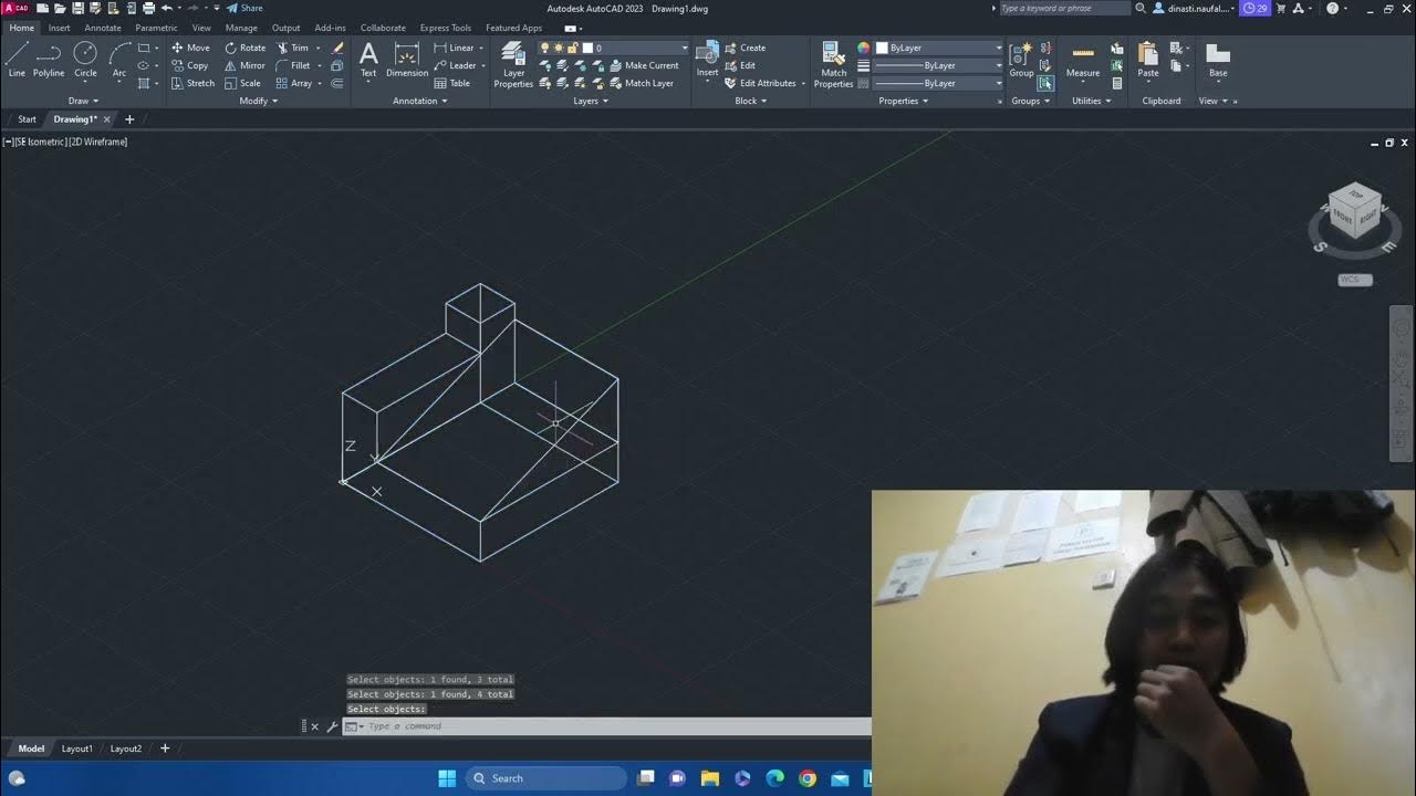 Tutorial Membuat 3D Visual dan Proyeksi Orthogonal Autocad 2023 - YouTube