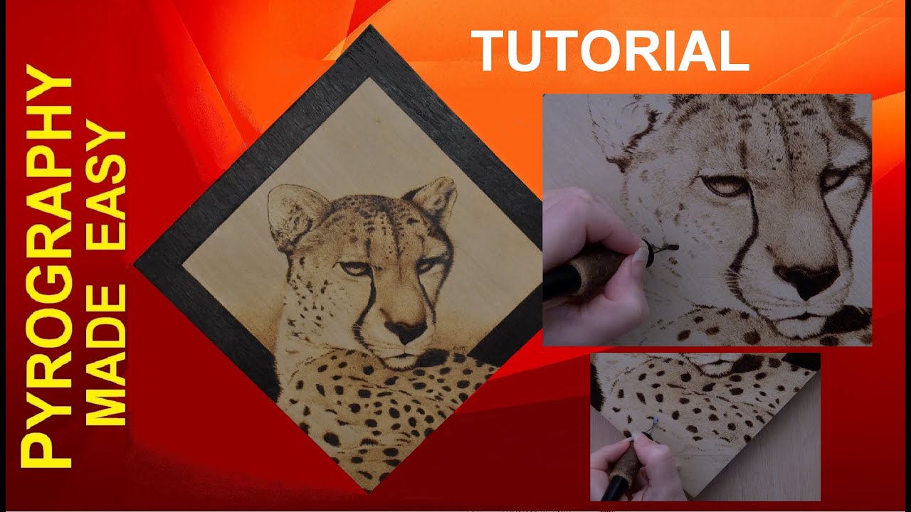 Wood Burning - Cheetah big cat - pyrography tutorial - YouTube