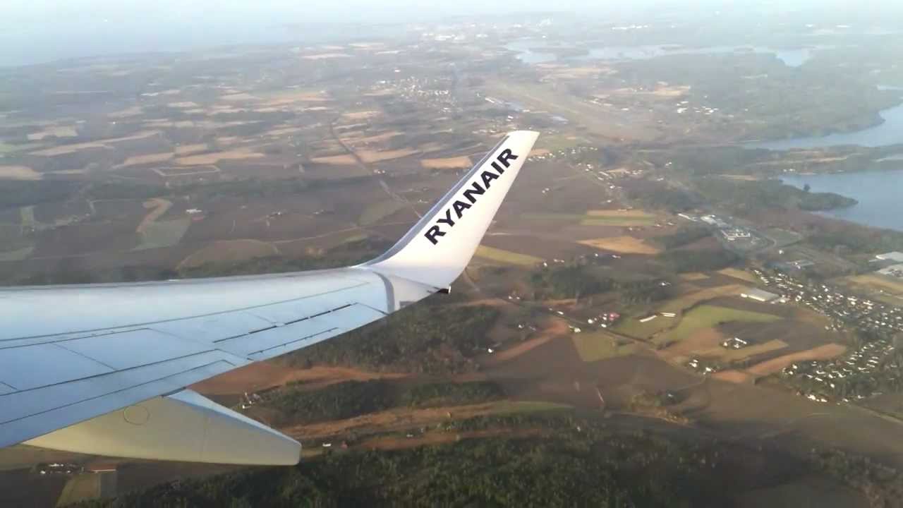 RYANAIR - Takeoff from Rygge Oslo wingview - YouTube