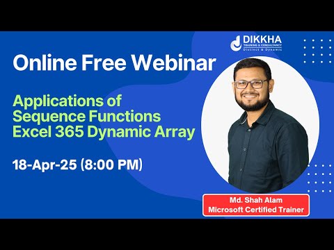 Free Webinar on Application of Sequence Function of Excel 365 - YouTube