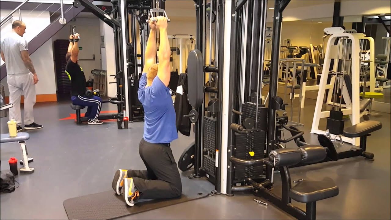 Close Grip Pulldowns on Knees - YouTube