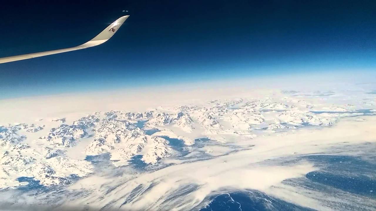 High above greenland at 40000ft - YouTube