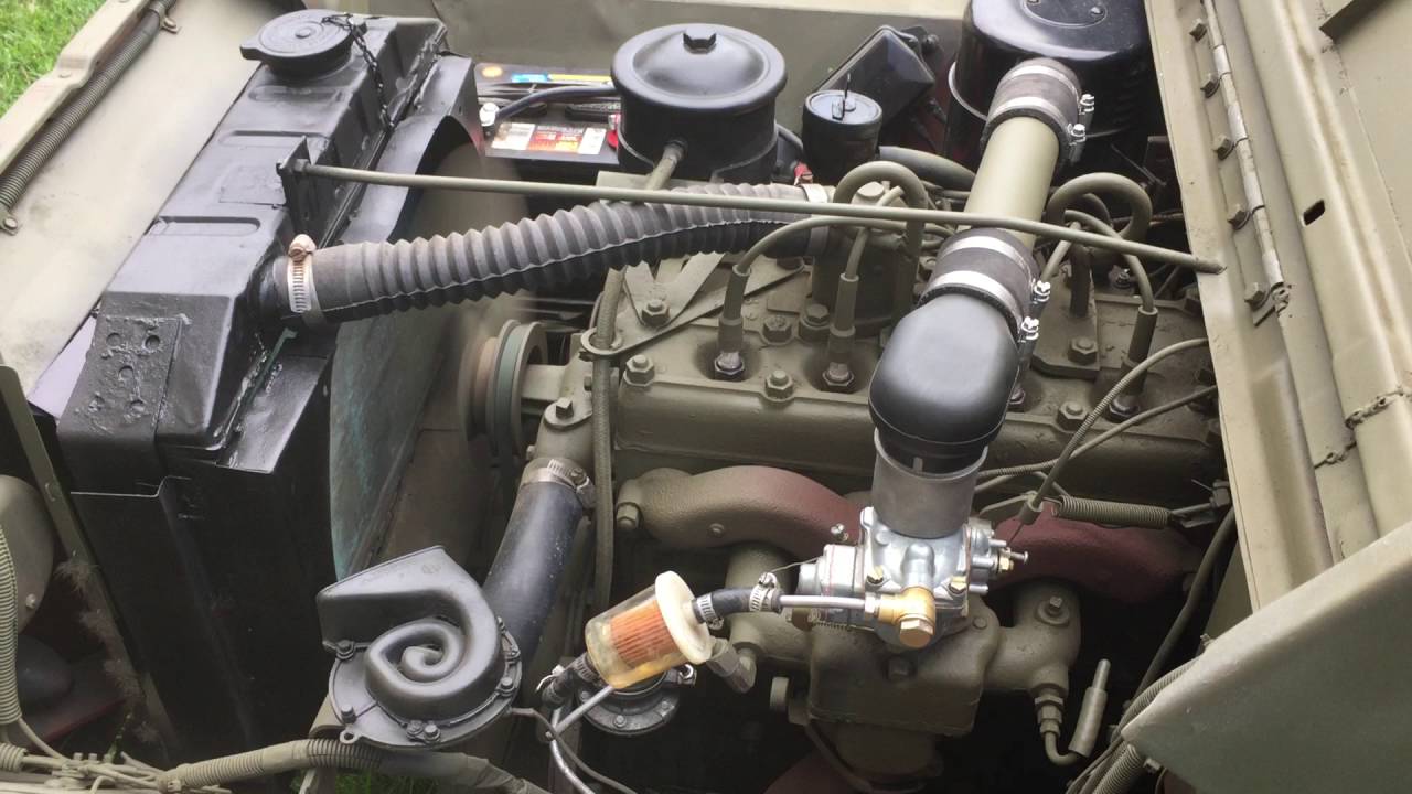 sold CJ2a 1946 Willys engine running - YouTube