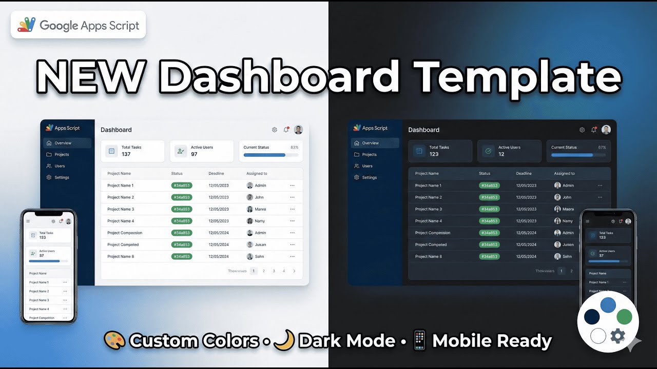 🎨 NEW Google Apps Script Web Dashboard Template for ALL Future Projects ...