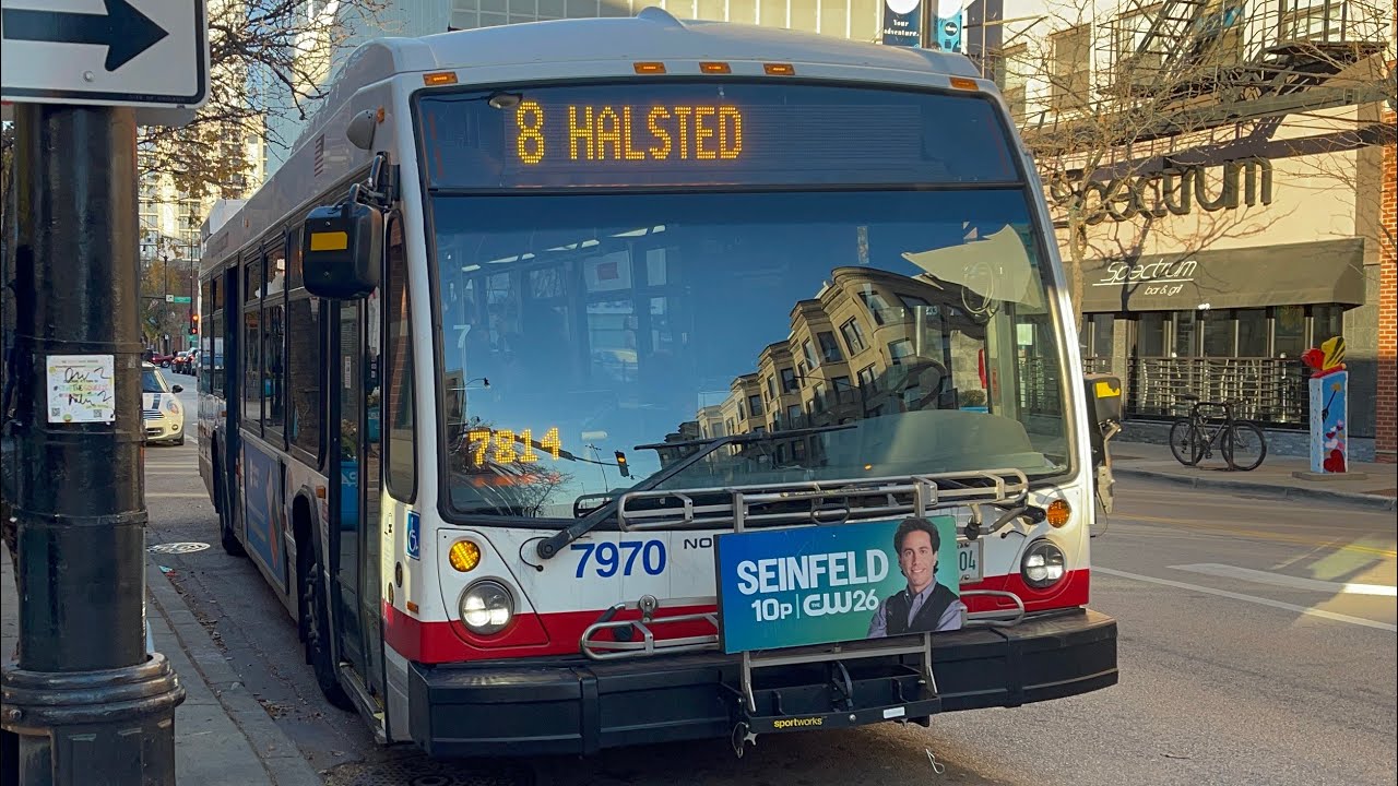 CTA 2014 Nova LFS Bus 7970 On Rt 8 Halsted - YouTube