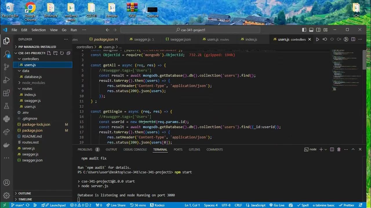 Takaedza Mandinyenya project1 Part 2 for web service assignment - YouTube