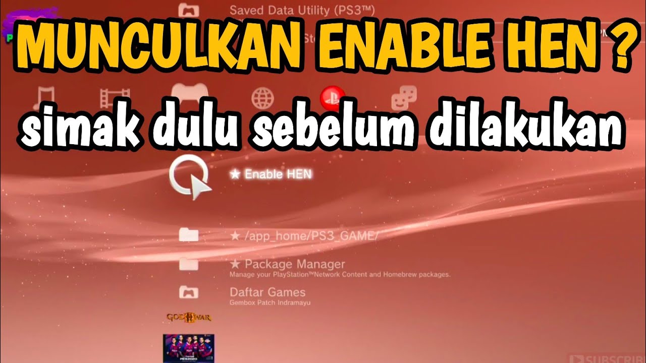 CARA MUNCULKAN ENABLE HEN PS3 - YouTube