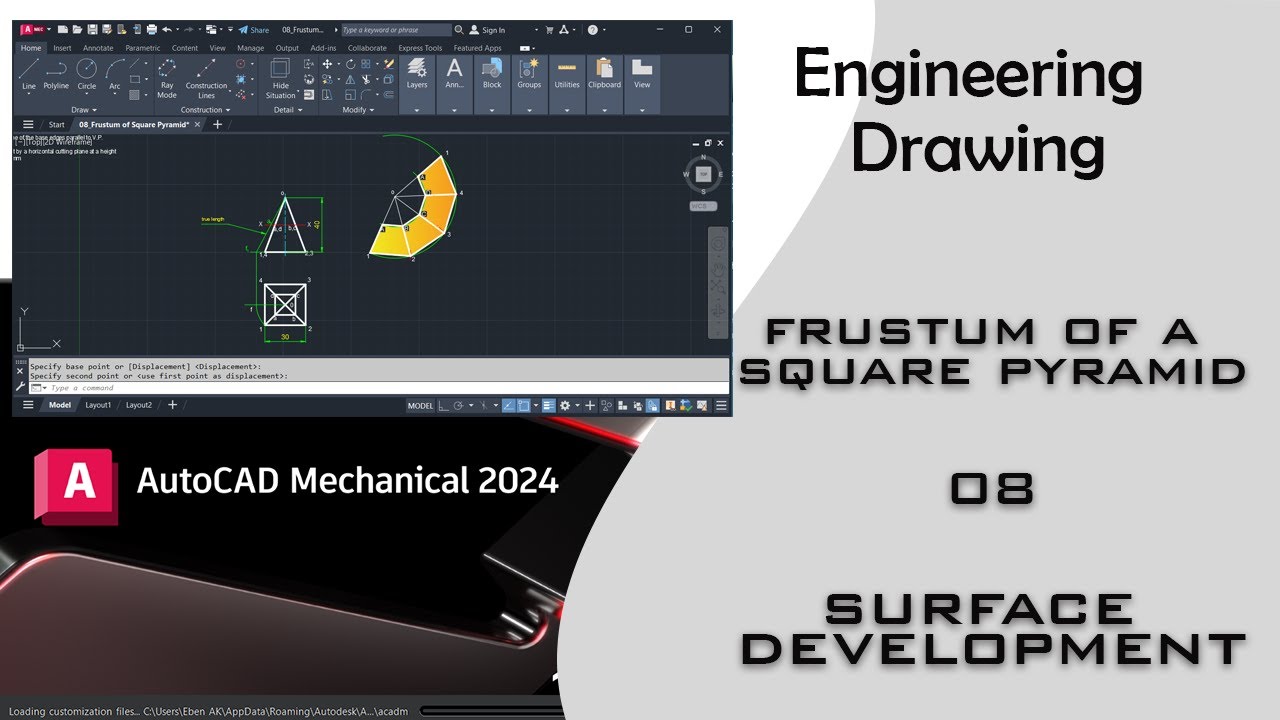 08 Surface Development of the Frustum of a Square Pyramid - YouTube