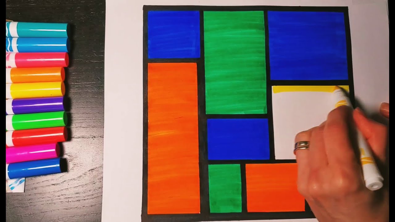 Drawing a Square. Artistic square with squares and rectangles. Dibujo ...