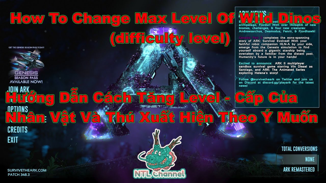🔴 ARK : How To Change Max Level Of Wild Dinos (difficulty level) - Cách ...