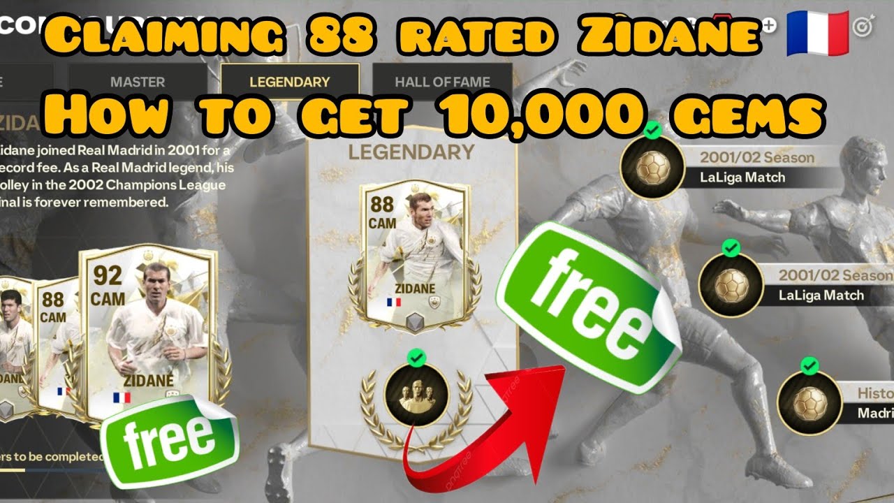 How to get 88 rated Zidane 🇫🇷/how to claim 10,000 gems in FIFA/how to ...