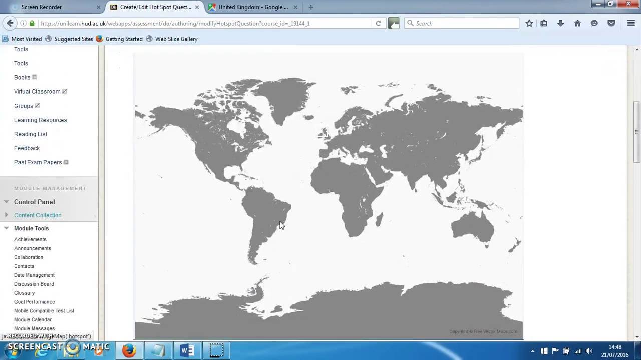 How to create hot spot questions in UniLearn (Blackboard Learn) - YouTube