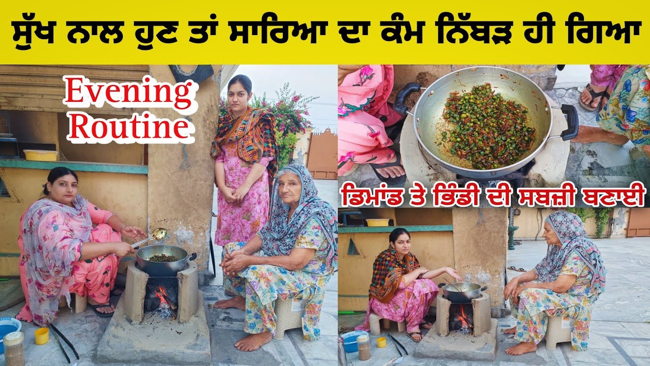 ਭਿੰਡੀ ਦੀ ਸਬਜ਼ੀ ਬਣਾਈ ਤੇ ਸੁੱਖ ਨਾਲ ਕੰਮ ਸਿਰੇ ਚੜ੍ਹ ਗਿਆ Evening Routine ...