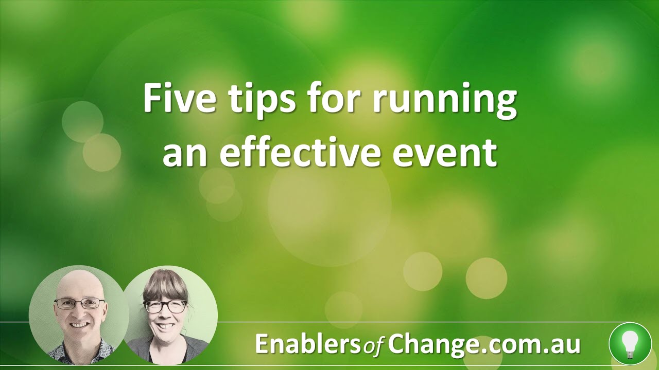 Five tips for running an effective event - YouTube