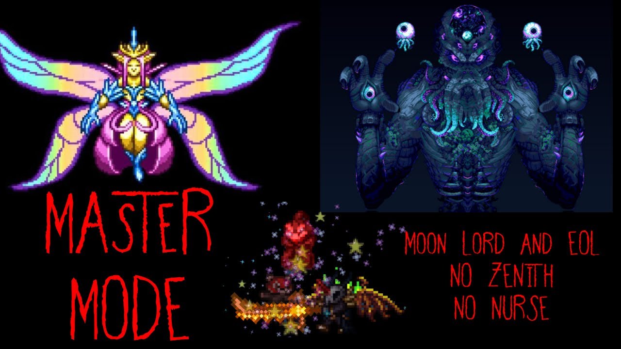 Terraria Moon Lord and EOL master mode (No Zenith & Nurse) - YouTube