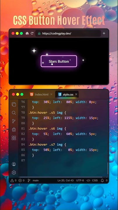 CSS Stars Button CSS Hover Effects | #codingplay #html #CSS - YouTube