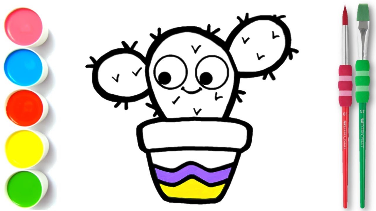 How to Draw Cactus Easily for Kids 🌵 - YouTube