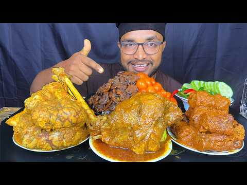 SPICY MUTTON LEG PIECE CURRY & BRAIN CURRY MUKBANG! ASMR EATING SHOW, EGG CURRY, CHICKEN KABAB CURRY