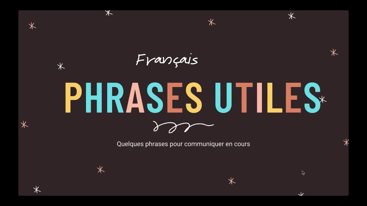 Cours de français - Phrases utiles - YouTube