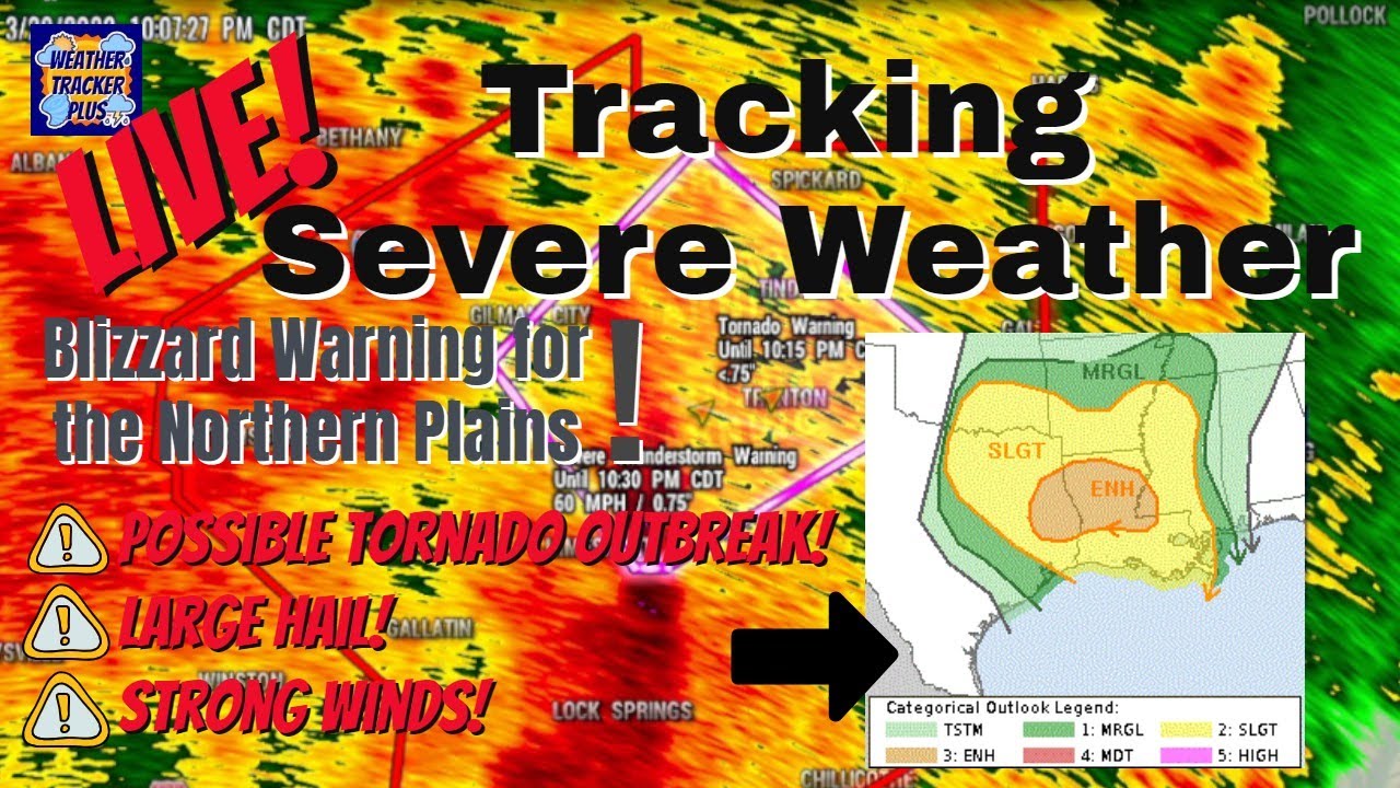 Live! Tracking Severe Weather - Possible Tornado Outbreak! Enhanced ...