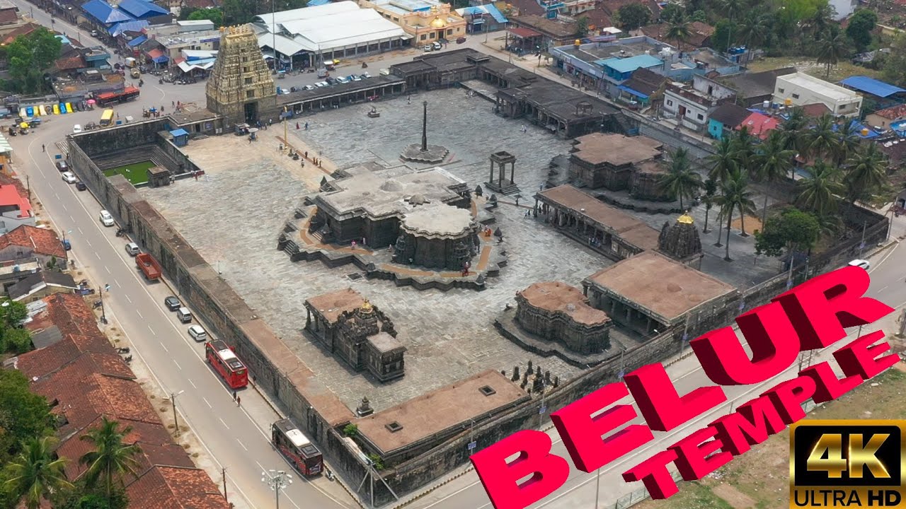 Belur temple || Belur Chennakeshava Temple drone view || Belur temple ...