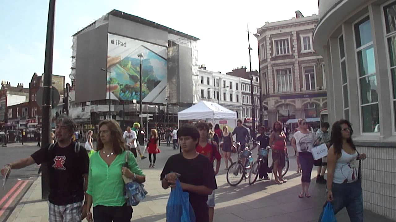 Taking a walk from inside Camden Town Underground Train Station then ...