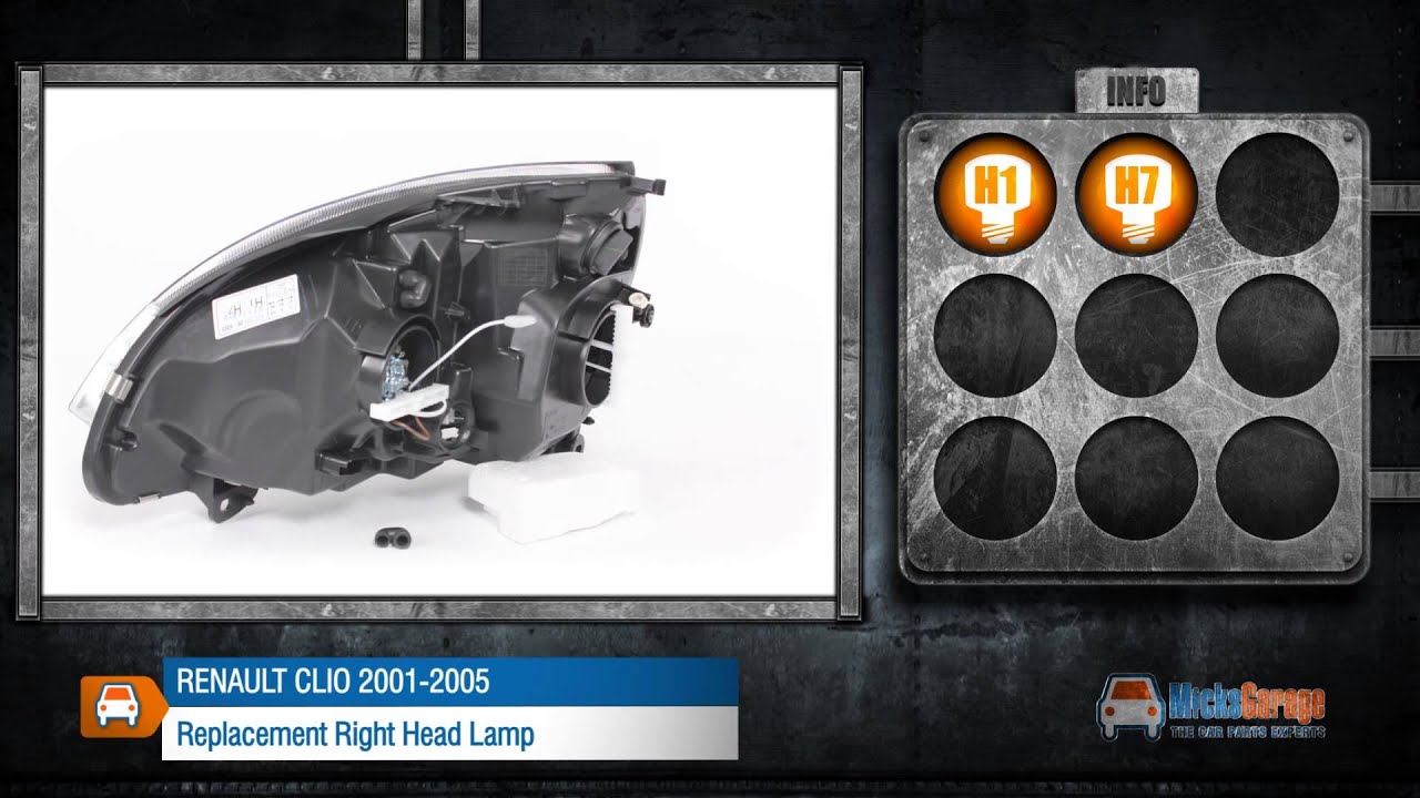 Replacement Right Head Lamp: Renault Clio - YouTube