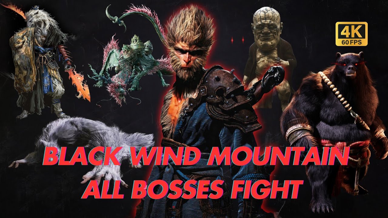 Black Myth: Wukong | Black Wind Mountain | All Bosses Fight | Great ...