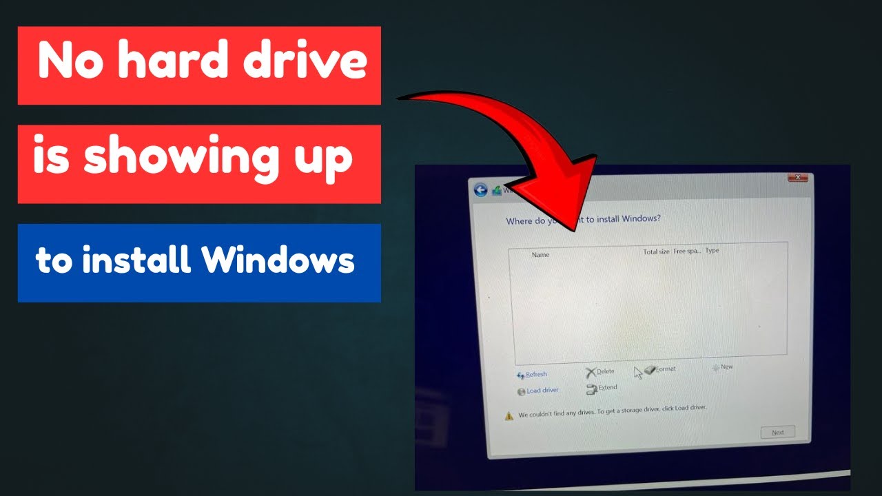 Setup window does't show drive | How to Fix "No Drives Detected" During ...
