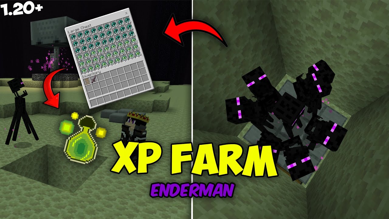 CARA MEMBUAT XP FARM ENDERMAN DI MINECRAFT PE DAN MINECRAFT BEDROCK ...