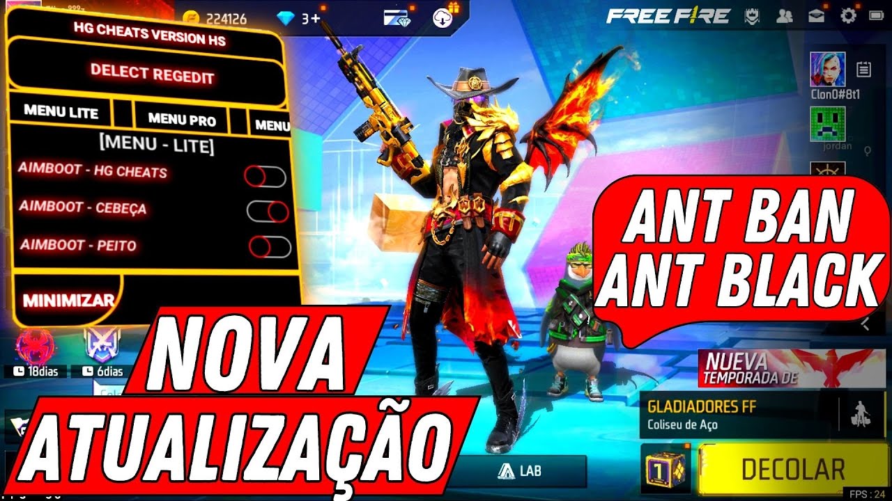 NOVA ATUALIZAÇÃO MOD MENU HG CHEATS SAFE E ANT BAN Gratis? - YouTube