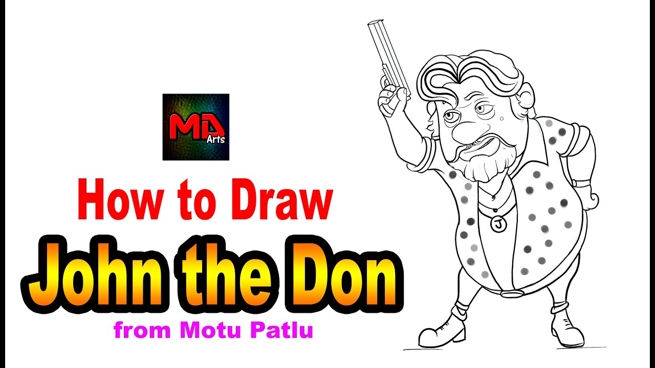 How to Draw John the Don from Motu Patlu - Easy Step by Step/MDA/HD ...