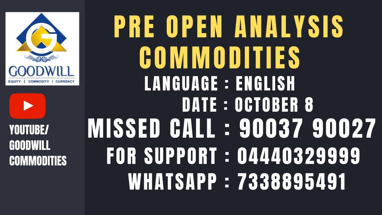 PRE OPEN ANALYSIS MCX COMMODITIES OCT 08 2020 ENGLISH - YouTube