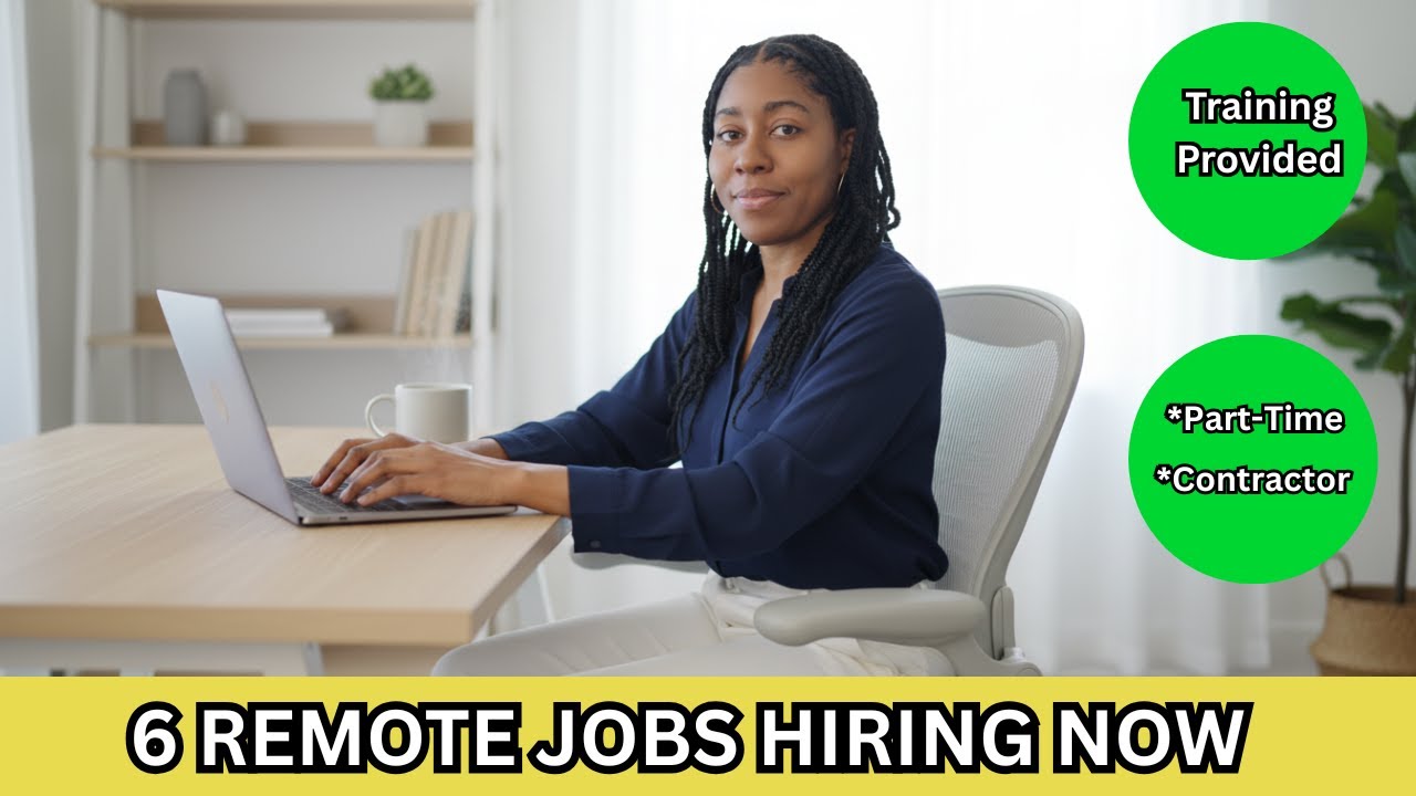 6 Remote Jobs Hiring Now | Work From Home, Training, No Degree - YouTube