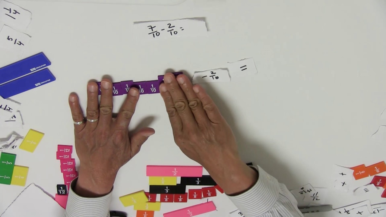 Subtracting Fractions Using Take Away Subtraction Part 1 - YouTube
