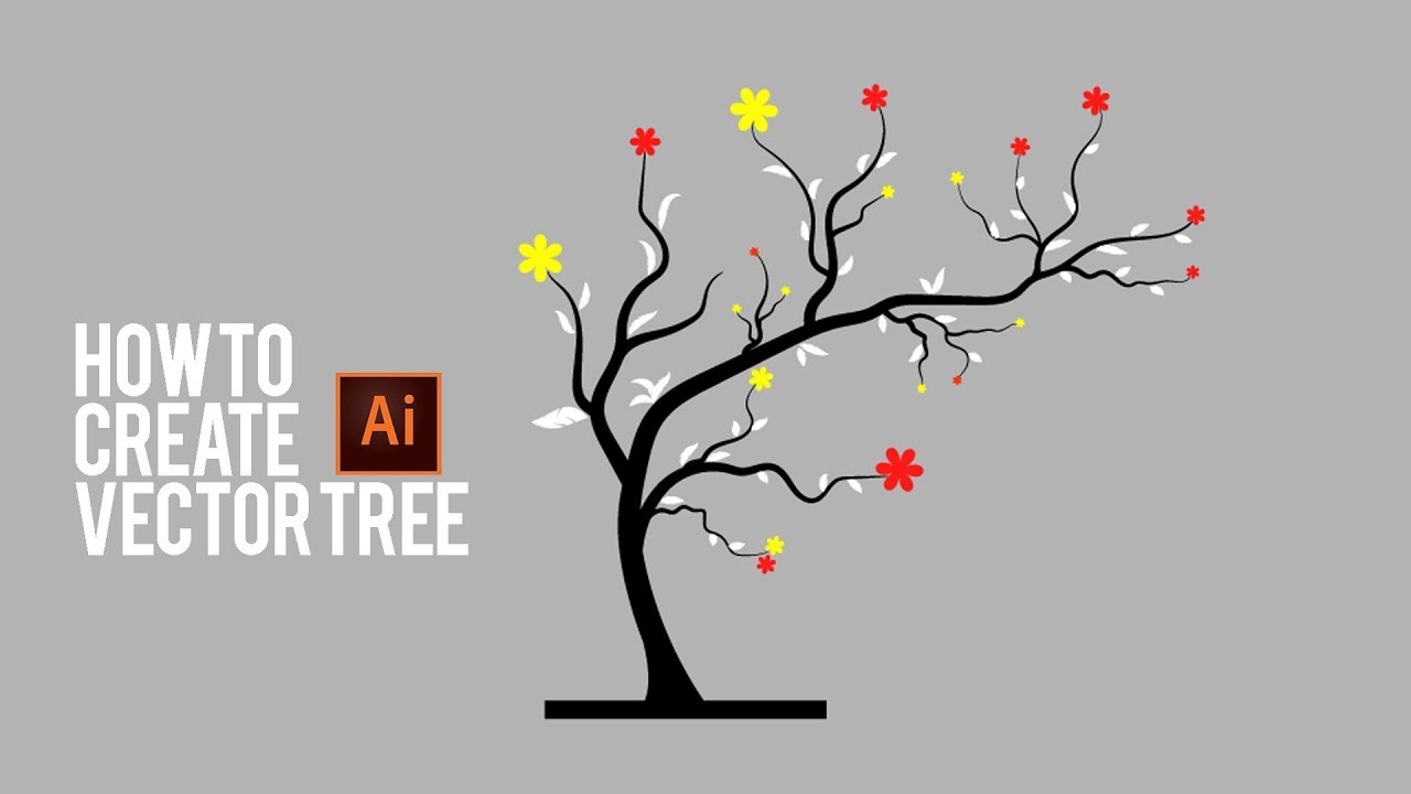How to create vector tree useing brush tool : Adobe illustrator ...