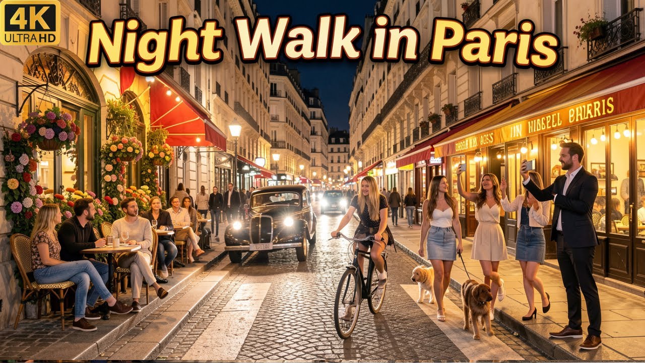 Montmartre Paris Night Walk 🌆🌙 | Real Street Life 4K - YouTube