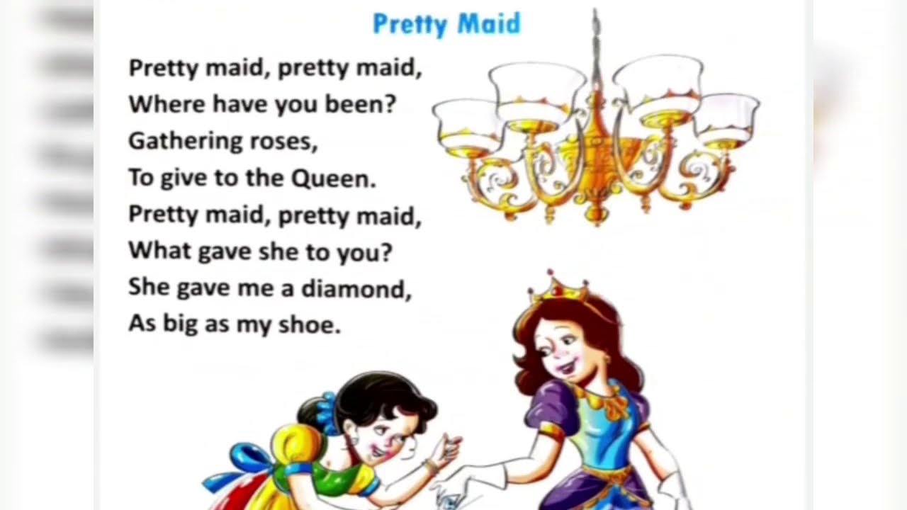 Rhymes- Pretty maid, Ten Little Firemen, Incy Wincy Spider . ( KG ...