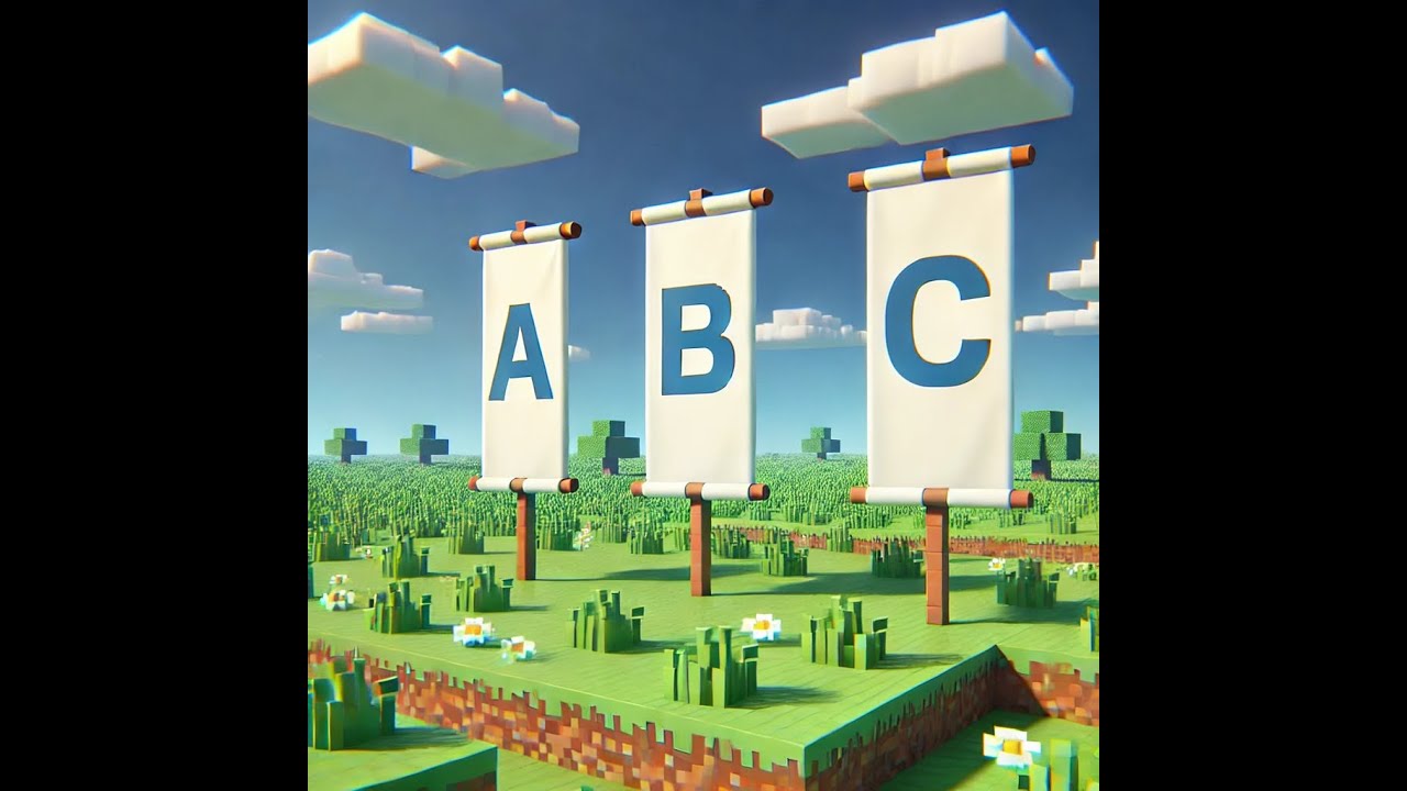 how to make the alphabet with banners in minecraft - YouTube