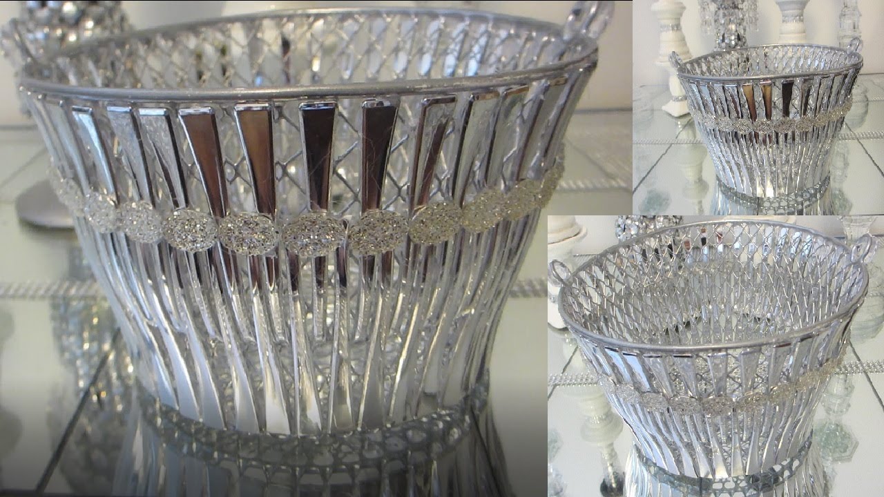 Glam Silver Basket - Dollar Tree DIY - YouTube